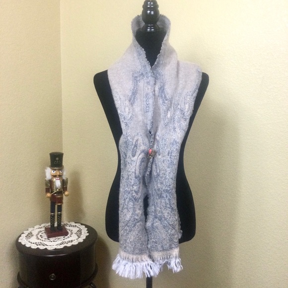 Monsoon | Accessories | Monsoon Wool Blend Scarf In Paisley Blue | Poshmark